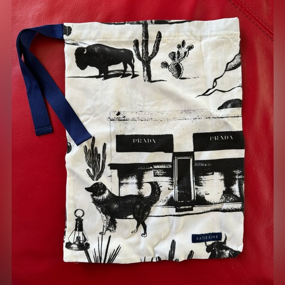 Katie Kime | Bags | Katie Kime Drawstring Bag Pouch Marfa Toile Prada ...